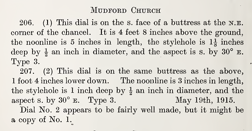MUDFORD . SOMERSET . ST MARY (2) – 2 Scratch Dials – GAUDIUM SUB SOLE ...