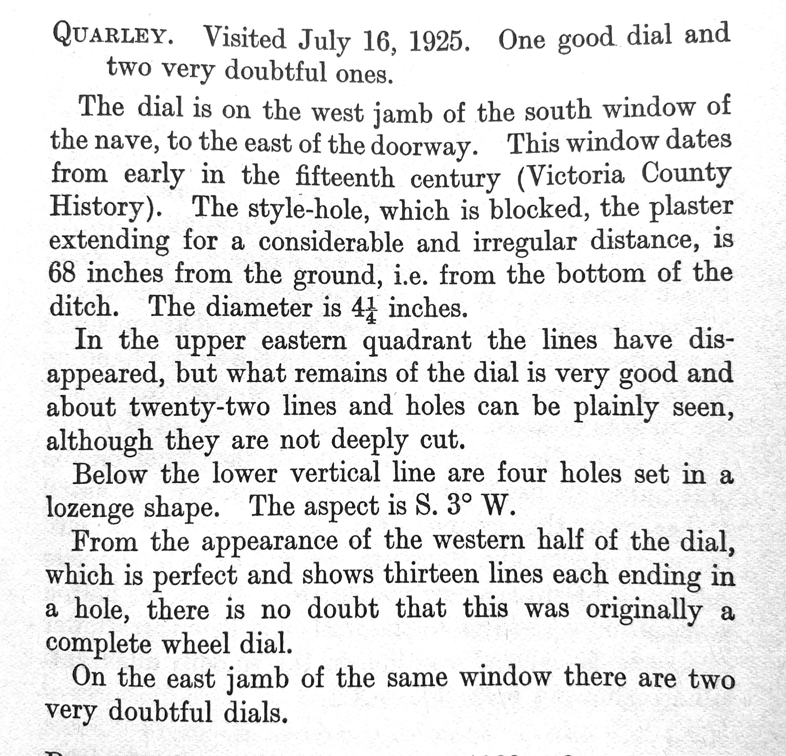 QUARLEY . HANTS . ST MICHAEL – Scratch Dial – GAUDIUM SUB SOLE ...