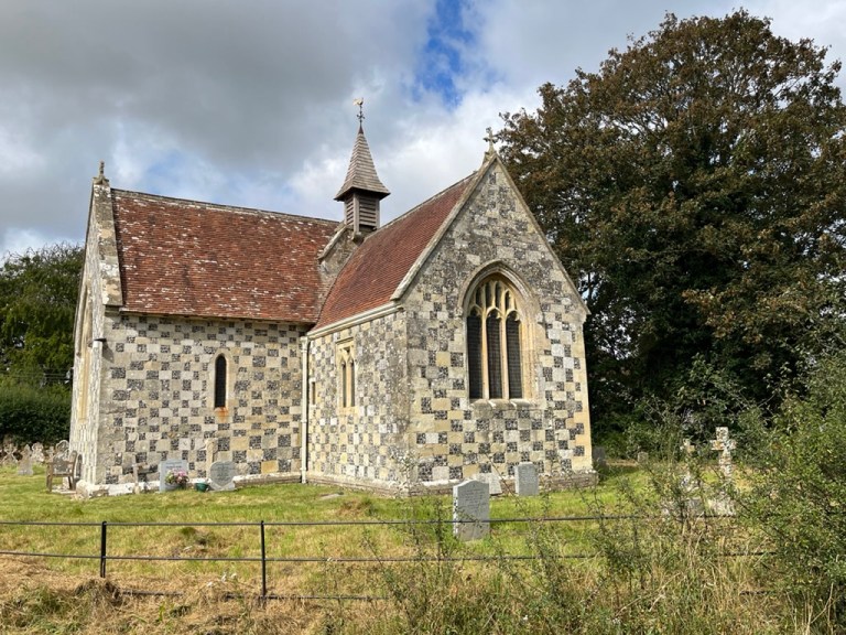 LITTLE LANGFORD . WILTS . ST NICHOLAS OF MYRA – SCRATCH DIAL . HEXFOIL ...